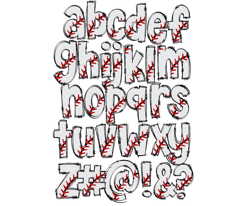 Baseball Alphabet Letters PNG Bundle Baseball Sports Doodle - Etsy