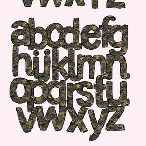 Hunting Camo Mega Doodle Letter Bundle, Bright Colorful Floral Alphabet ...