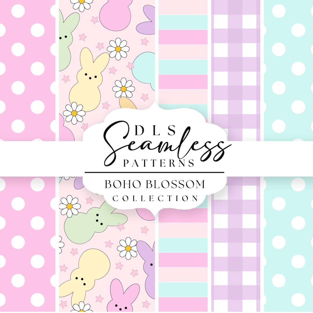 Easter Peeps Bunny Rabbits Seamless Paper, Repeating Pattern, Digital ...