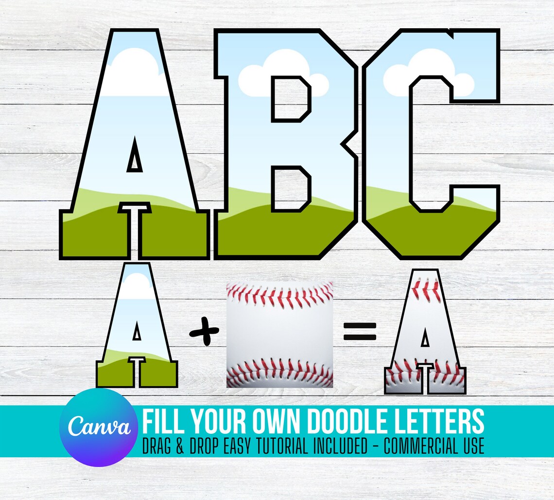 Fill Your Own VARSITY Letters on CANVA With Commercial Use - Etsy