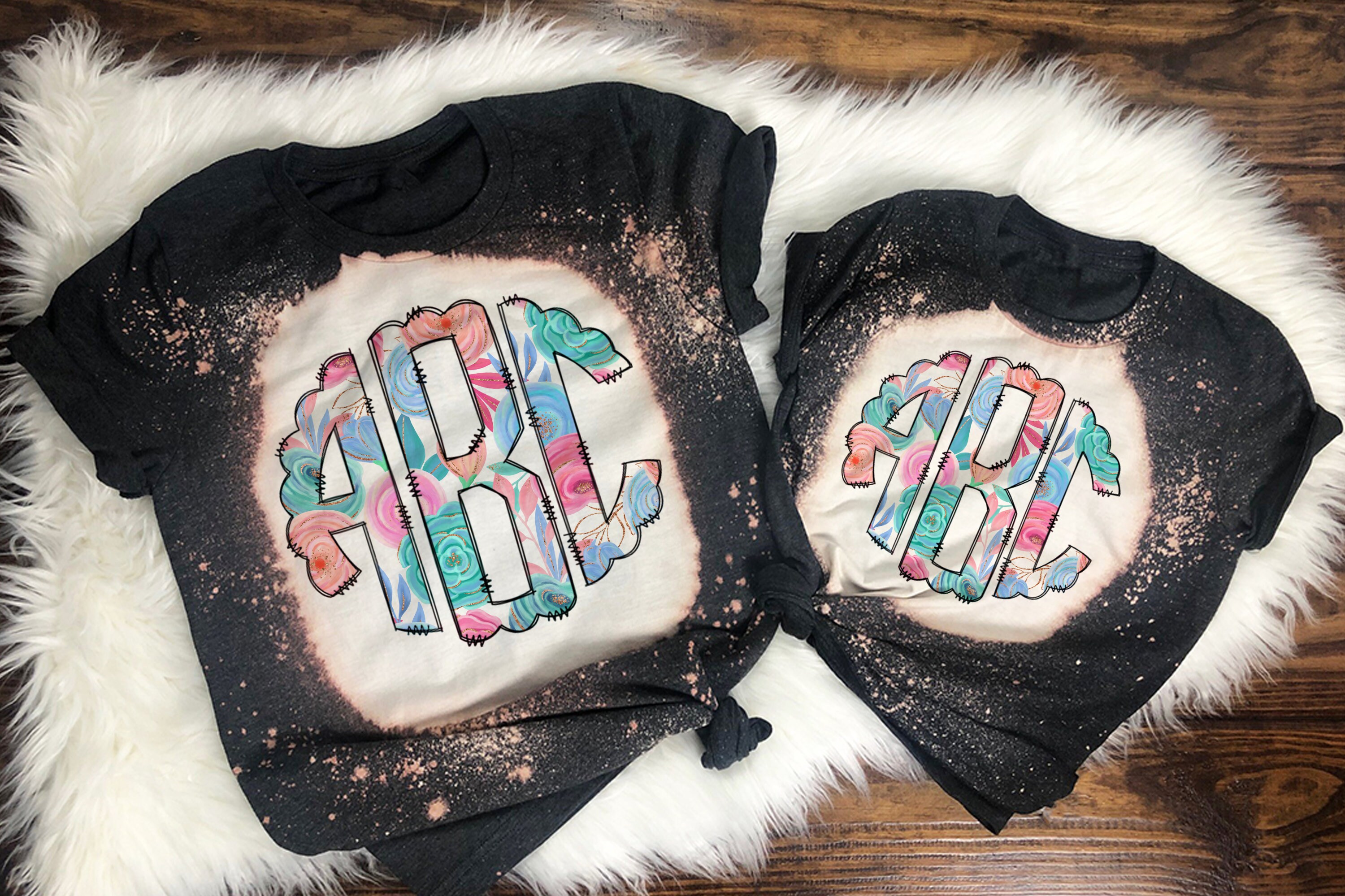 Floral Pink Monogram PNG File Sublimation Monogram Monogram - Etsy