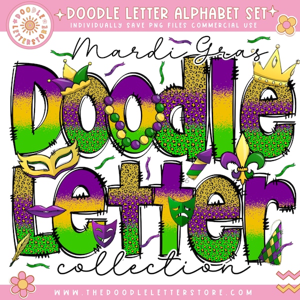 Mardi Gras Alphabet Clipart Png - Etsy