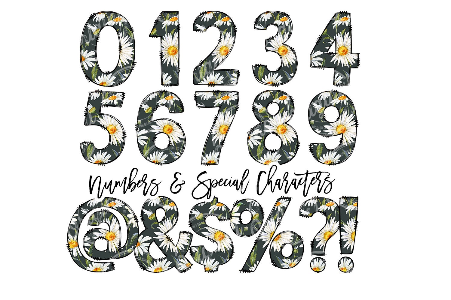 Daisy Doodle Letters With Matching Tumbler Template Flower - Etsy