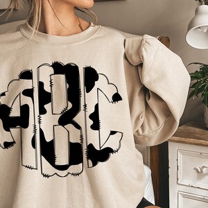 Cow Print Monogram PNG File, Sublimation Monogram, Monogram Clipart ...
