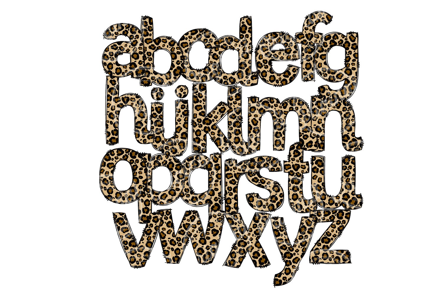 Cheetah Doodle Letters With Matching Tumbler Design Brown - Etsy