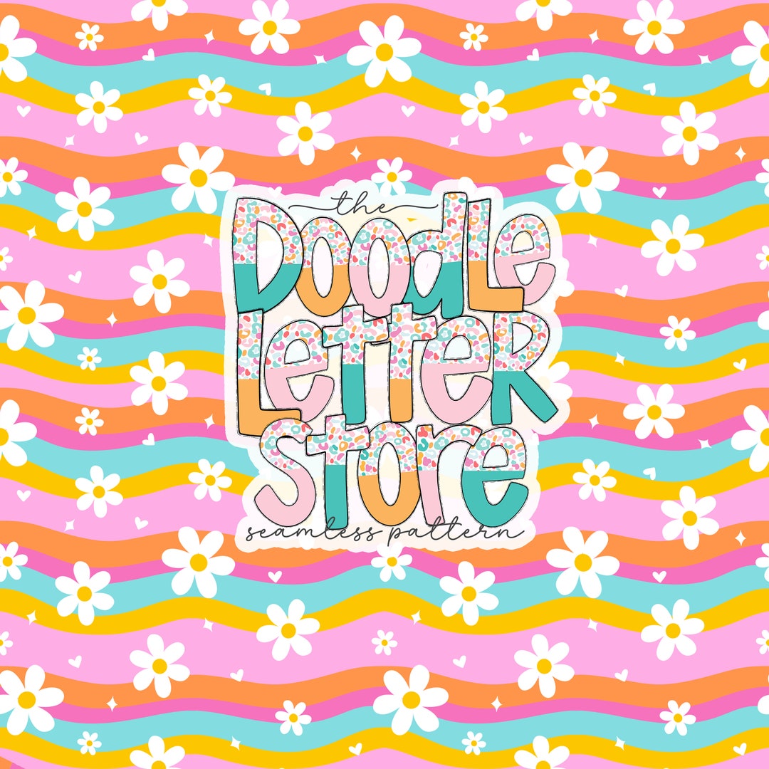 Vintage Retro Daisy Seamless Paper, Rainbow Wave 60's Repeating Pattern ...
