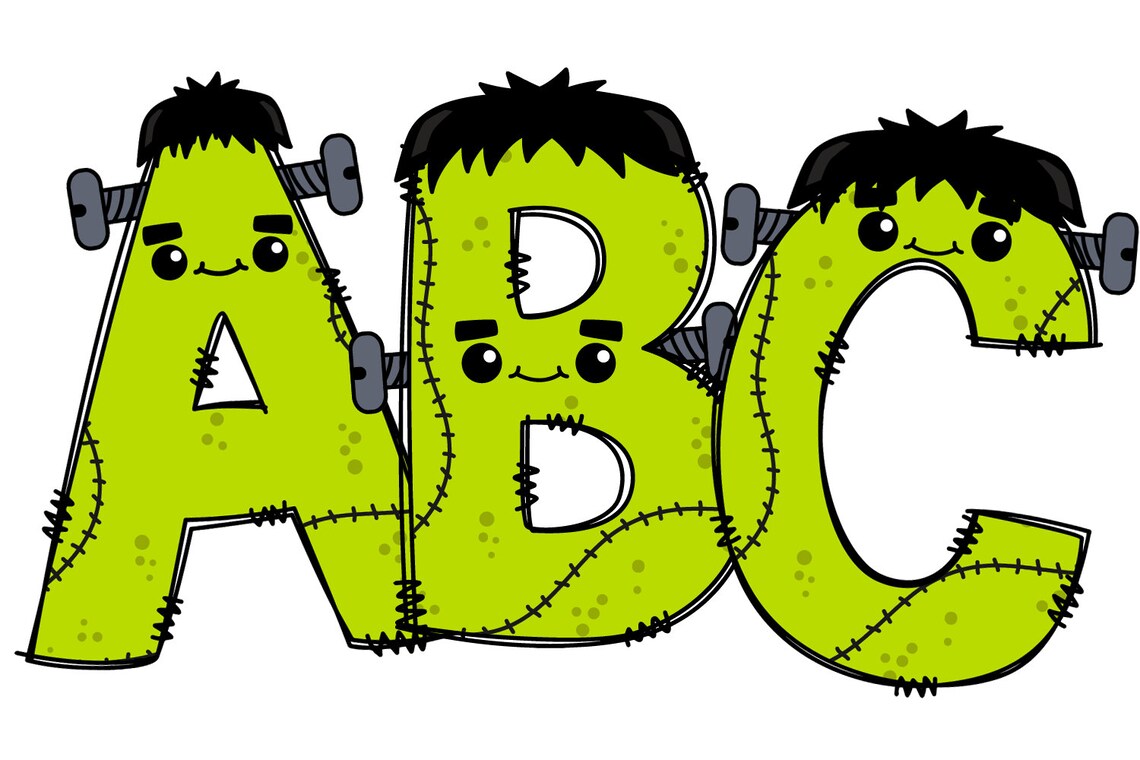 Halloween Doodle Letters, Spooky Sublimation Font, Witch Pumpkin Doodle ...