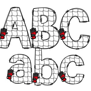 Soccer Alphabet Letters PNG Bundle, Soccer Ball Sports Lover Hand Drawn ...
