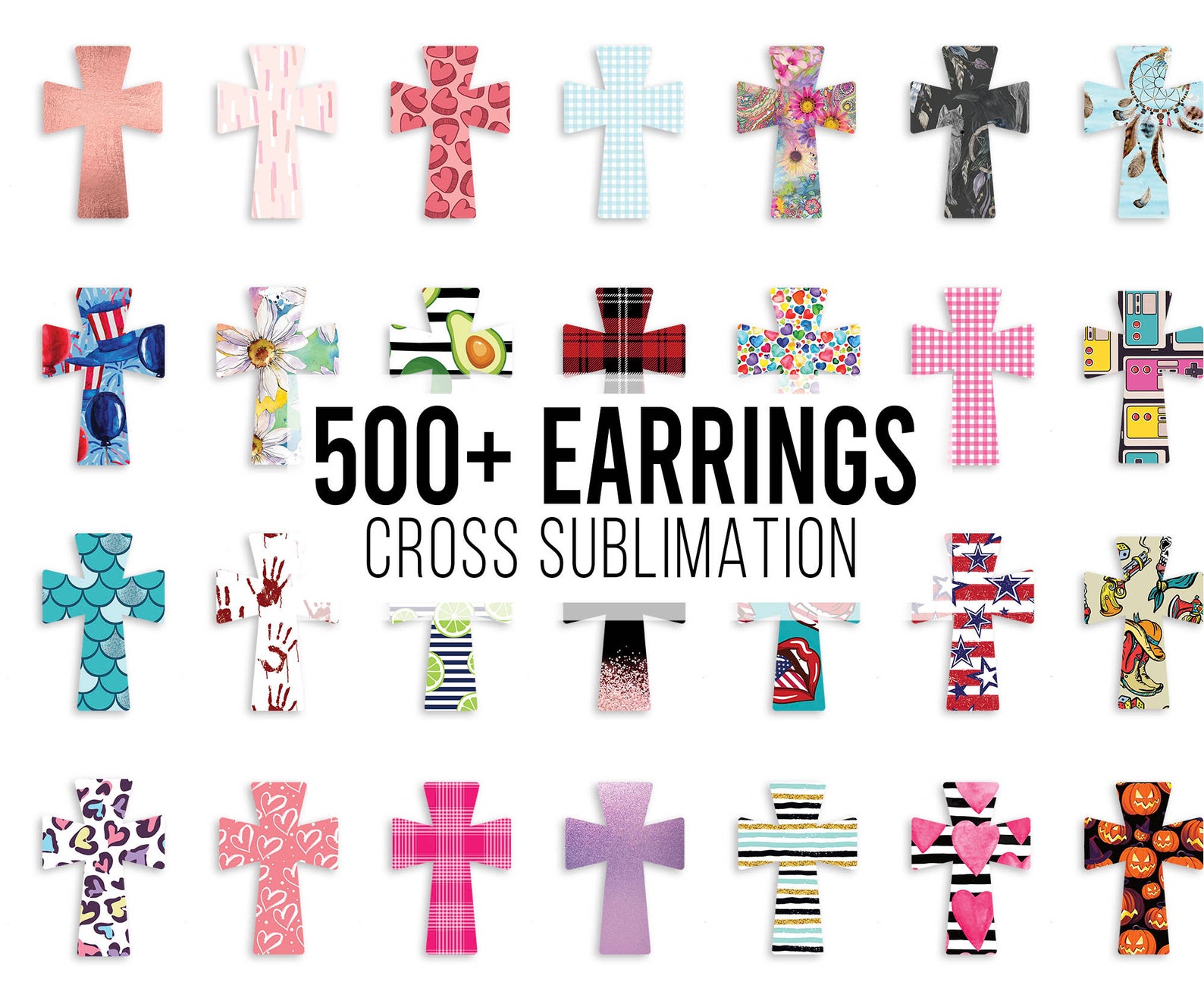 Cross Earrings Sublimation, Cross Sublimation, Cross Earring Bundle ...