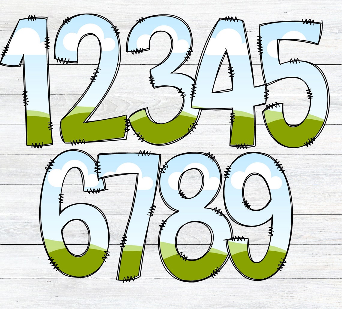Fill Your Own Doodle NUMBERS on CANVA With Commercial Use - Etsy