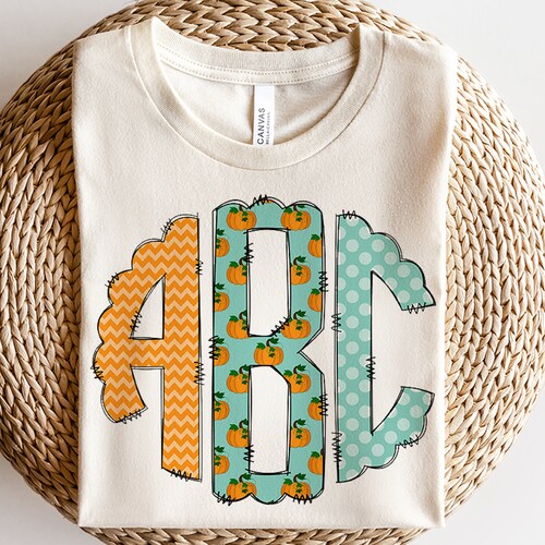 Boho Fall Doodle Letters Bundle Autumn Alphabet PNG Fall - Etsy