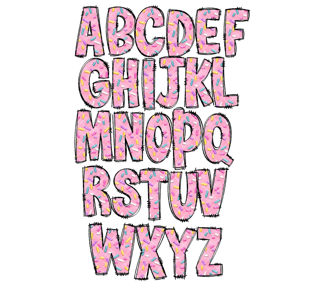 Sprinkles Alphabet Letters PNG Bundle Rainbow Magical Donut - Etsy