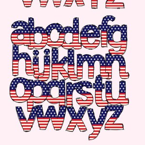 Usa Bright Flag Mega Doodle Letter Bundle, Alphabet Set, Clip Art ...