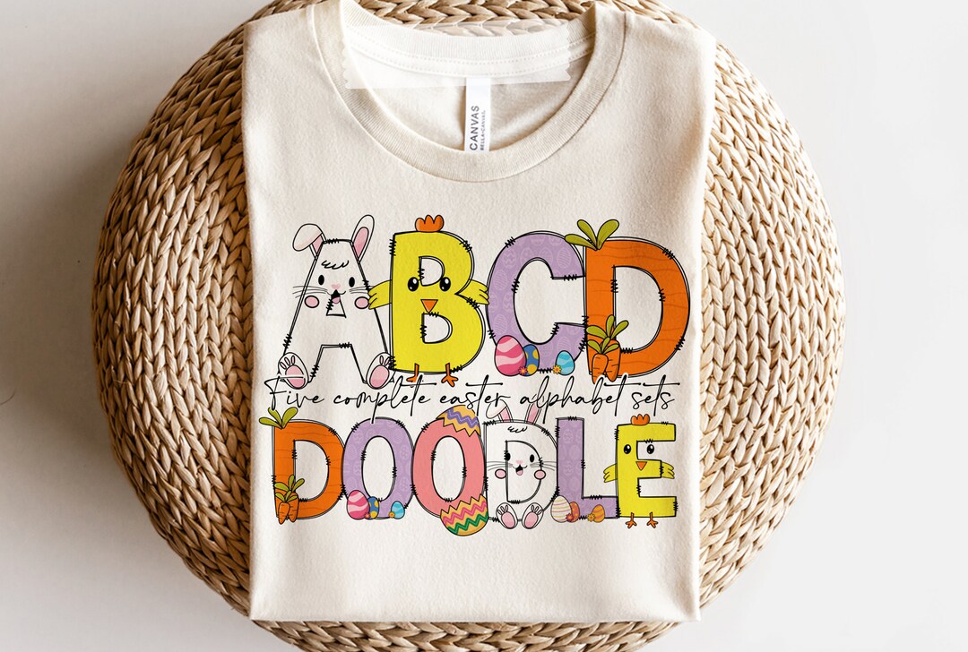 Easter Bunny Alphabet Letters PNG Bundle, Easter Eggs, Spring Floral ...