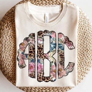 Floral Boho Leaopard Mega Doodle Letter Bundle, Alphabet Set, Clip Art ...