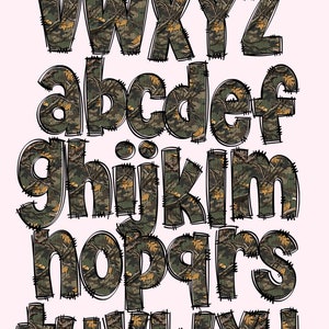 Hunting Camo Mega Doodle Letter Bundle, Bright Colorful Floral Alphabet ...