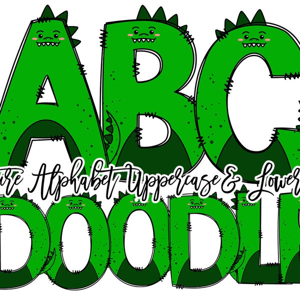 Dinosaur Doodle Letters - Etsy