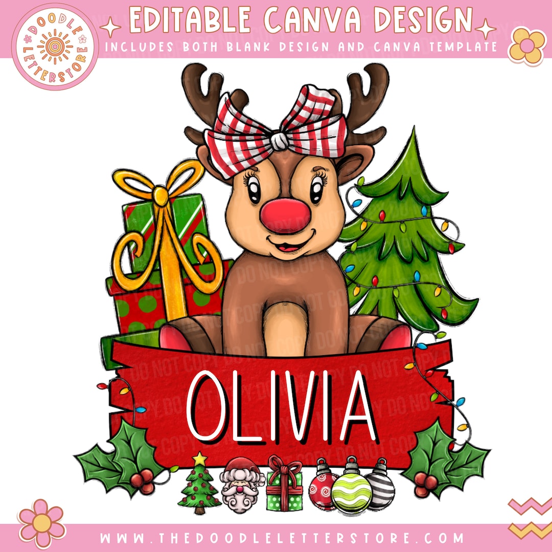 EDITABLE Christmas Name Holder, Canva Template, Make Your Own Name ...