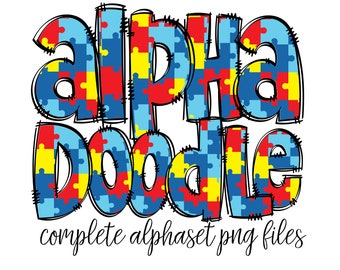 Autism Alphabet Letters PNG Bundle Autistic Awareness Print - Etsy