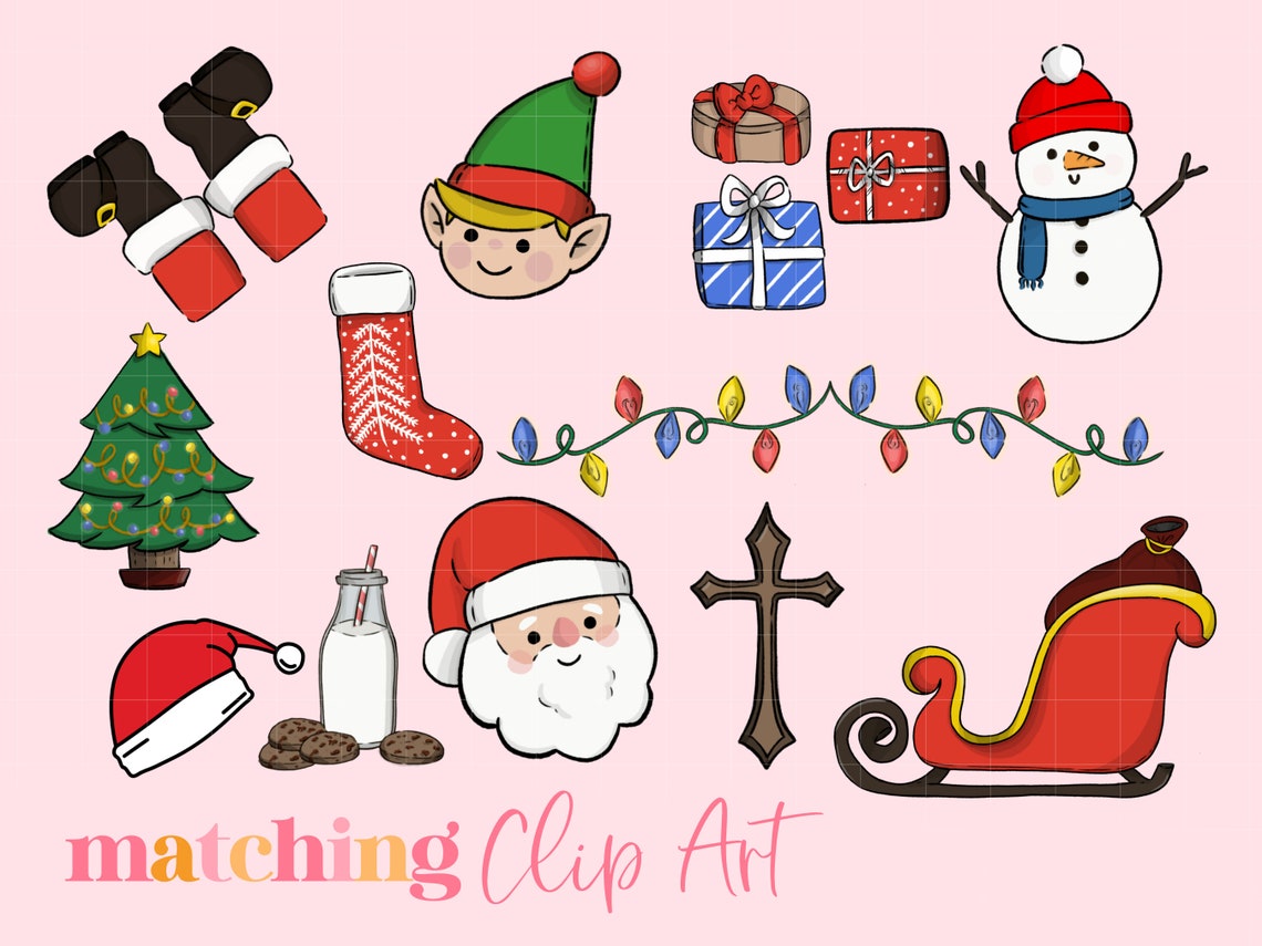 Christmas Clip Art & Doodle Letters and Numbers Uppercase - Etsy