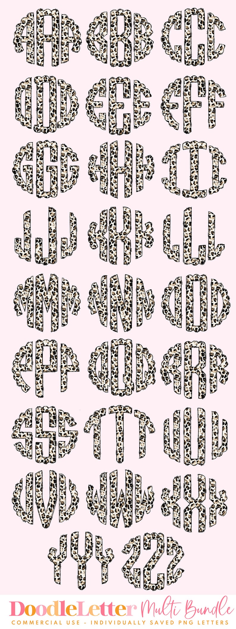 Cheetah Monogram Full Alphabet Individually Saved Monogram, Leopard ...