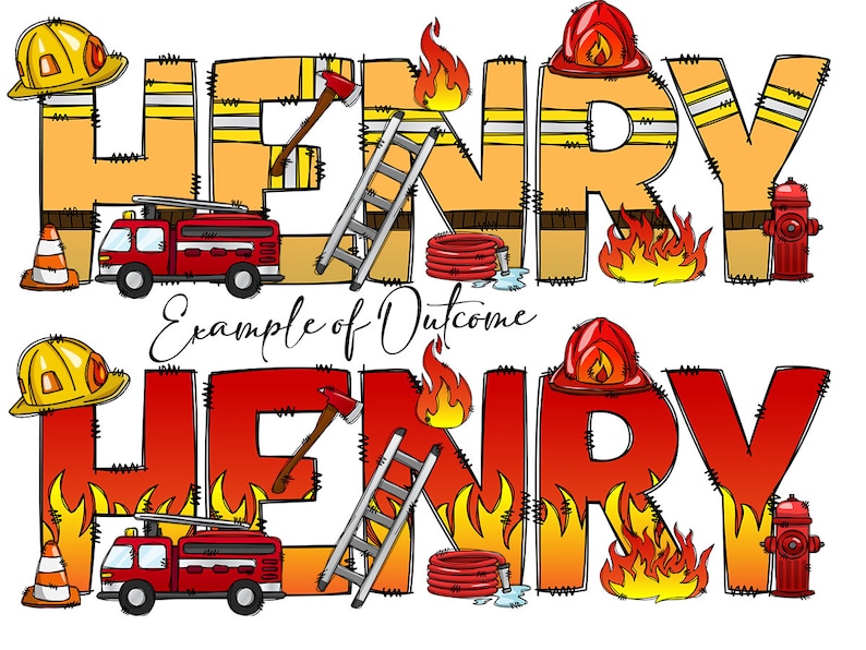 Firefighter Clip Art + Doodle Letters and Numbers, Fire Man Uppercase ...