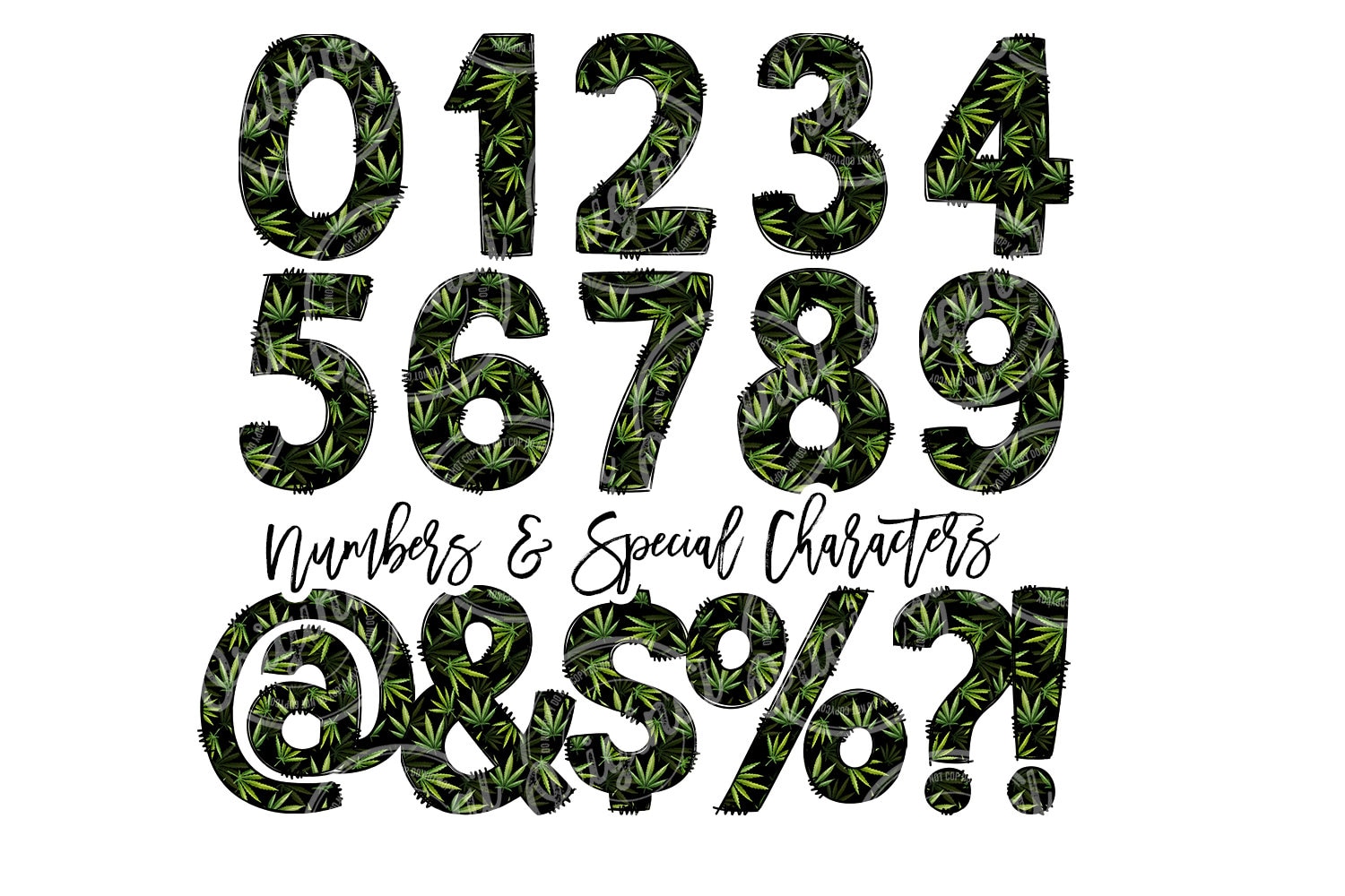 Weed Seamless Add Your Own Text Full Doodle Letter Set With - Etsy