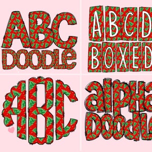 Chrismtas Tree Mini Mega Doodle Letter Bundle, Alphabet Set, Clip Art ...