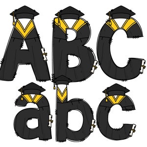 Graduation Alphabet Letters PNG Bundle, School Grad 2023 Graduation Hat ...