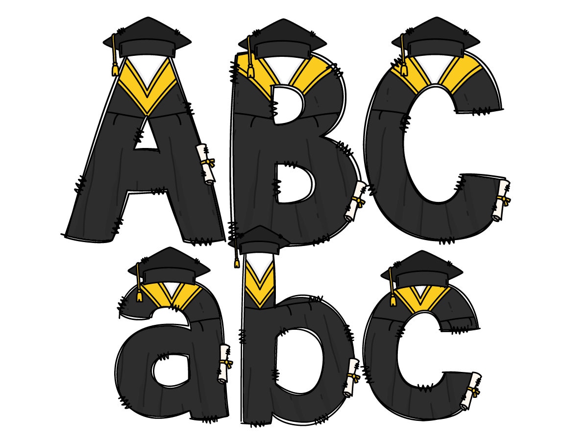 Graduation Alphabet Letters PNG Bundle School Grad 2023 - Etsy UK