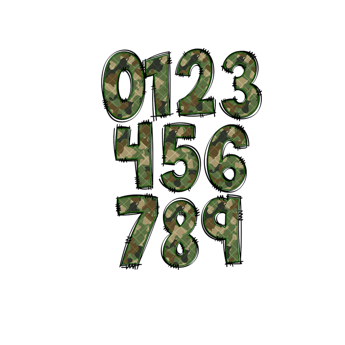Camo Doodle Alphabet Letters PNG Bundle Military Camouflage - Etsy
