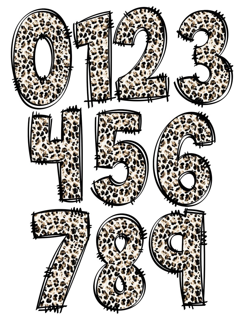 Cheetah Alphabet Doodle Letters PNG Bundle, Digital Design, Mothers Day ...