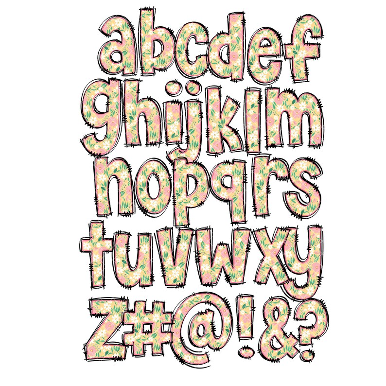 Spring Floral Alphabet Letters PNG Bundle Summer Mothers Day - Etsy