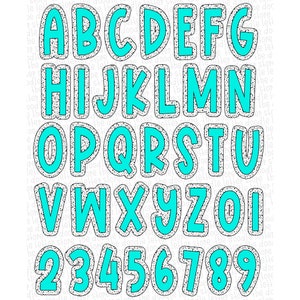 Bright Spotty Doodle Alphabet Letters, Dalmatian Spots Sublimation ...