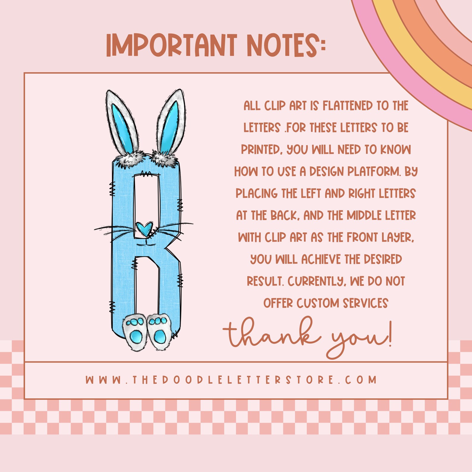 Blue Easter Bunny Ears Monogram Letters, Easter Sublimation PNG Hand ...