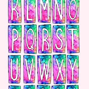 Alcohol Ink Rainbow Mega Doodle Letter Bundle, Alphabet Set, Clip Art ...