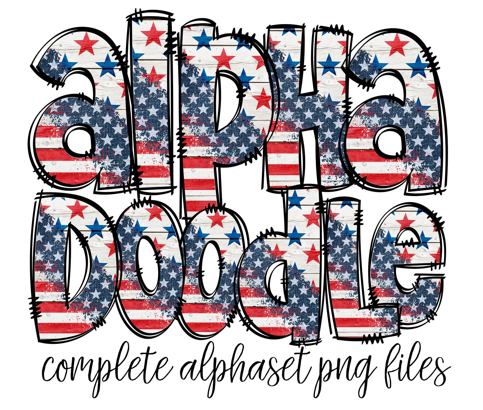 Rustic Flag Alphabet Letters PNG Bundle Patriotic USA Flag - Etsy