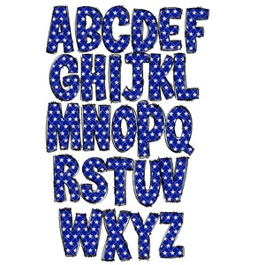 4th of July Doodle Letters and Matching Seamless Pattern, Red White ...