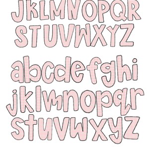 Strawberry Patch Doodle Alphabet Letters Sublimation Clipart PNG ...
