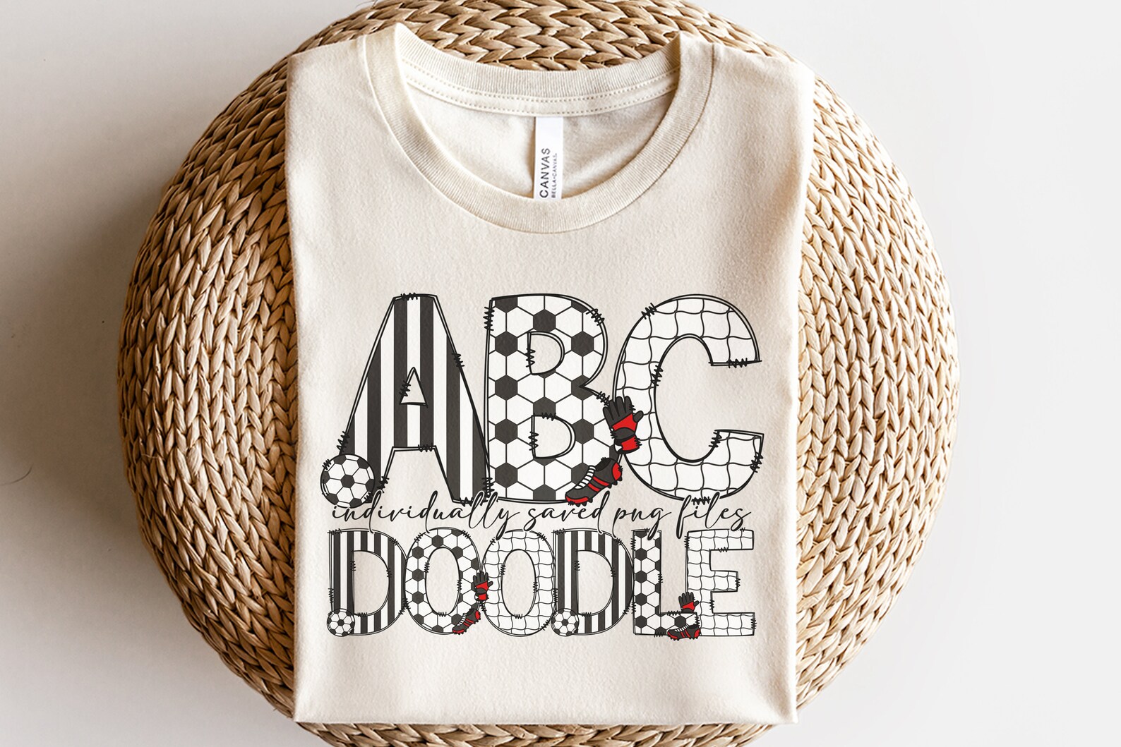 Soccer Alphabet Letters PNG Bundle, Soccer Ball Sports Lover Hand Drawn ...