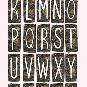Hunting Camo Mega Doodle Letter Bundle, Bright Colorful Floral Alphabet ...