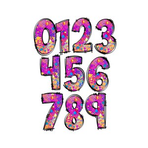 Rainbow Splatter Doodle Letters, Hand Drawn Doodle Alpha Bundle ...