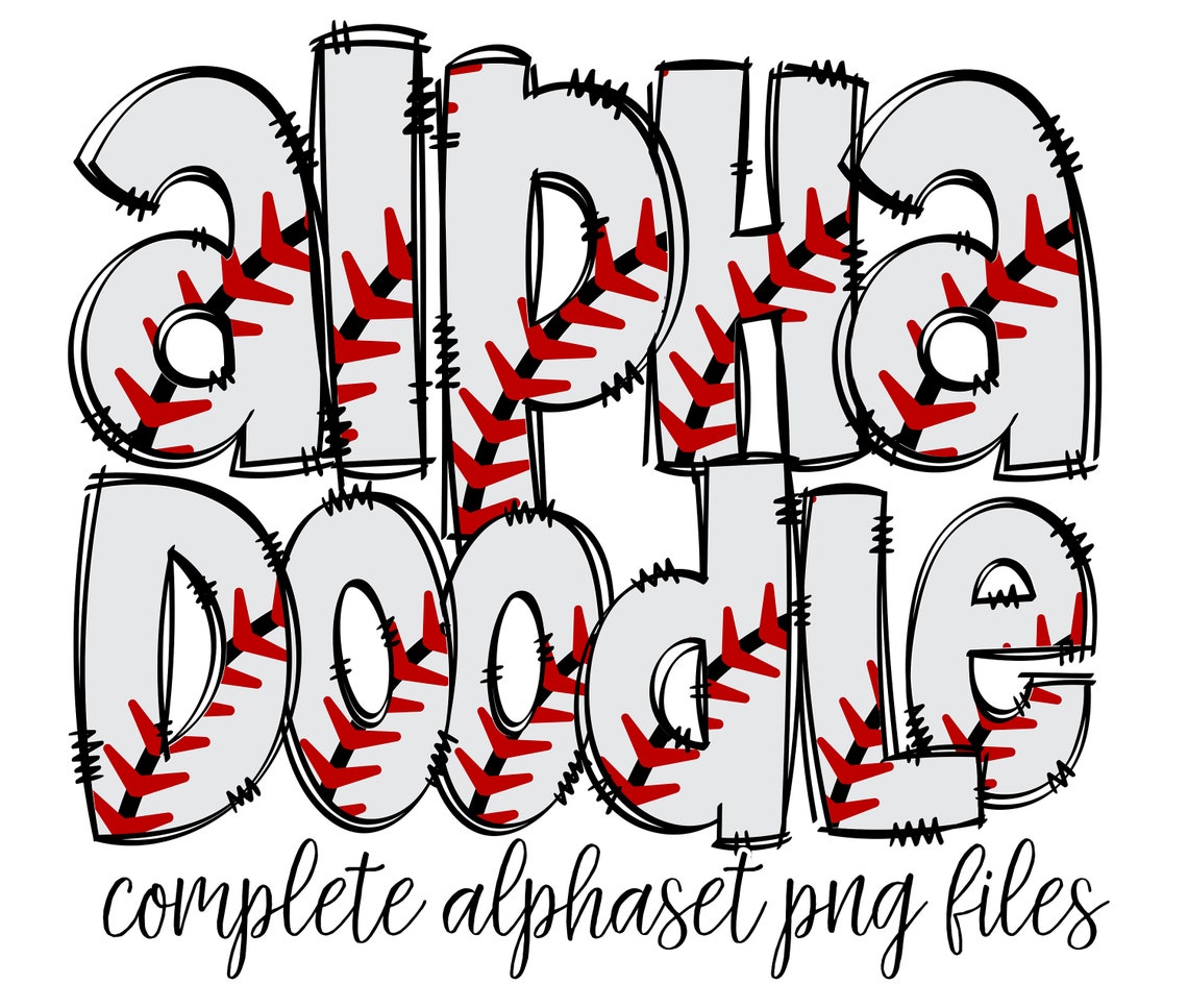 Baseball Alphabet Letters PNG Bundle Baseball Sports Doodle - Etsy