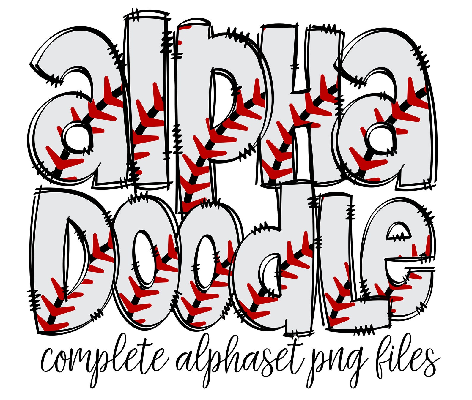Baseball Alphabet Letters PNG Bundle Baseball Sports Doodle - Etsy