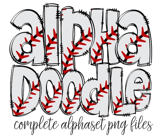 Baseball Alphabet Letters PNG Bundle Baseball Sports Doodle - Etsy