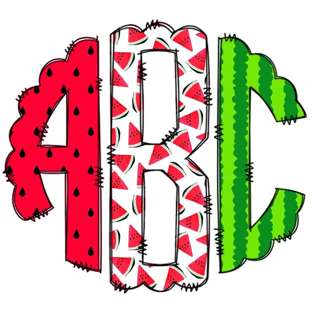 Watermelon Monogram Full Alphabet Individually Saved Monogram, Summer ...