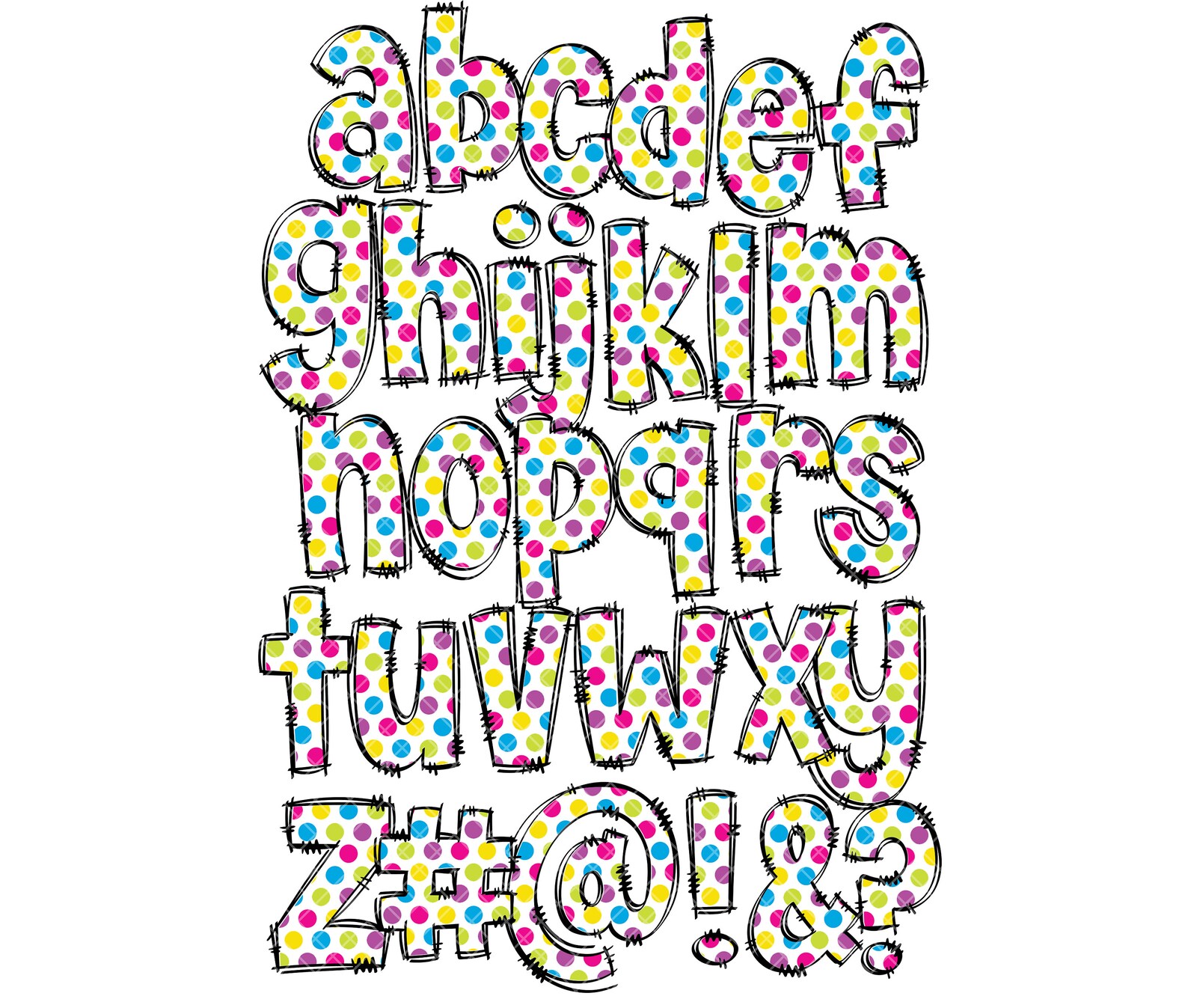 Bright Rainbow Alphabet Letters PNG Bundle Unicorn Doodle - Etsy