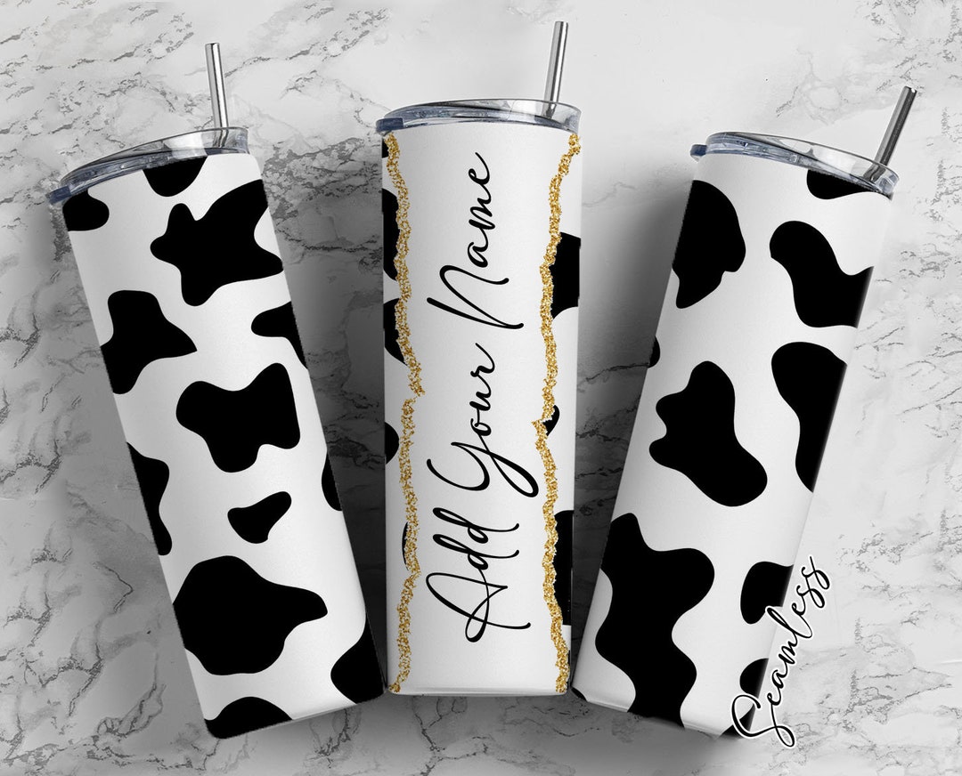 Cow Print Pattern, Cow Print Design Add Your Own Name, 20oz Sublimation ...