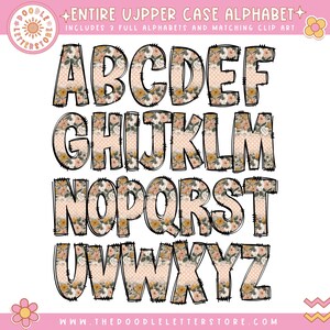 Boho Blossom Floral Alphabet Doodle Letters Alphabet, Numbers and Alpha ...