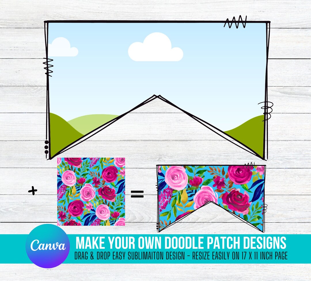 Add Your Own Pattern Doodle Patch, Create Digital Design Elements CANVA ...